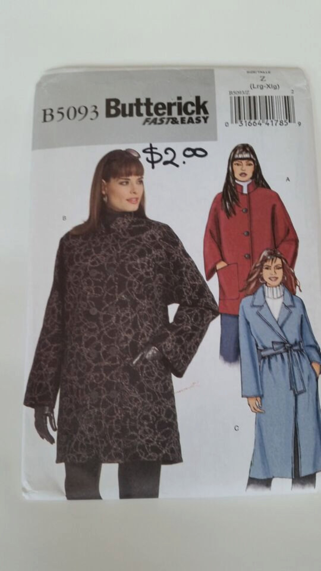 Butterick Sewing Pattern B5093 Misses' Coat and Belt in Size L, XL ...