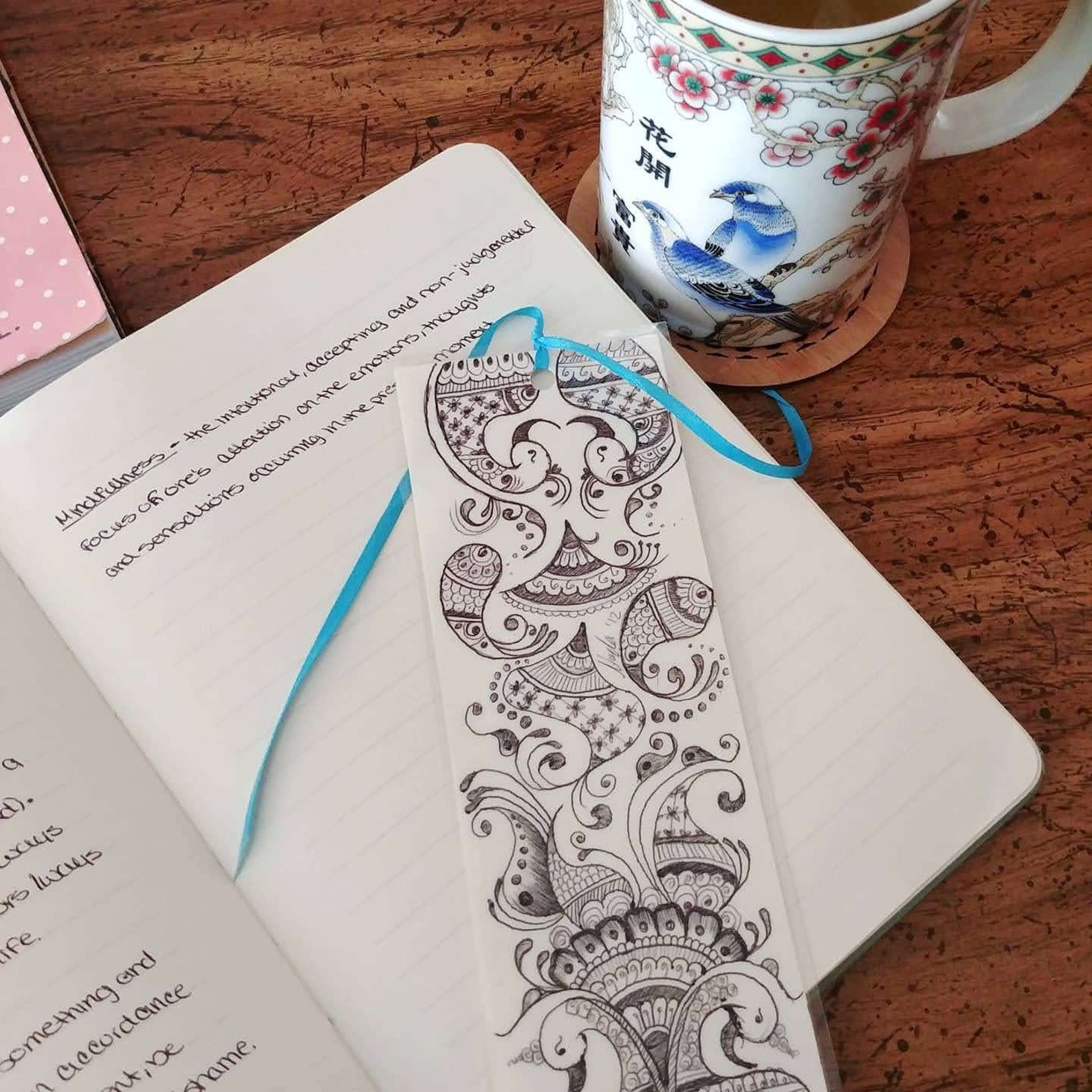 Bookmarks henna Drawing, Handmade Spiritual, Indian - Etsy