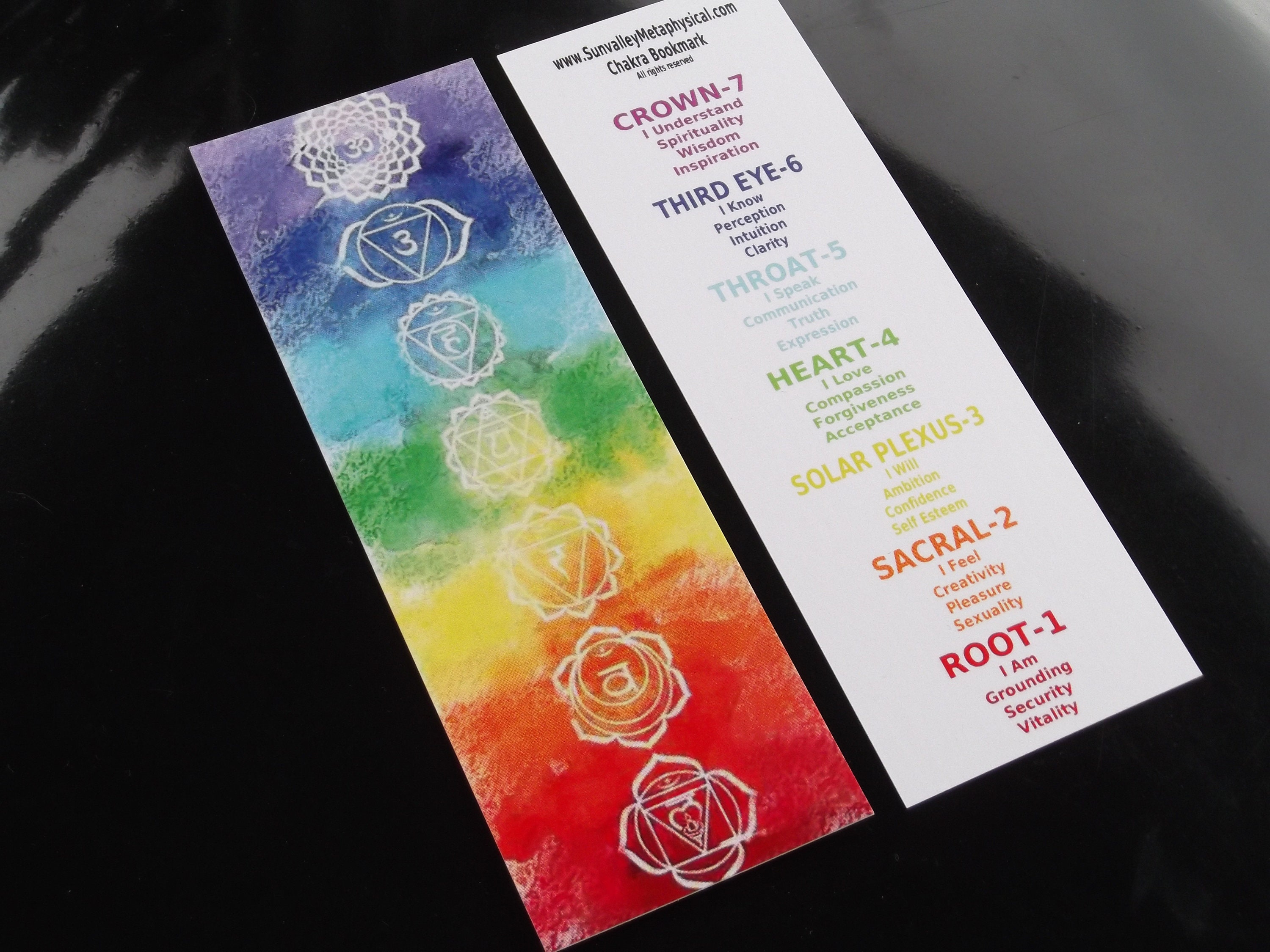 10-Qty Chakra Bookmarks printed on heavy paperboard, Free Shipping ...
