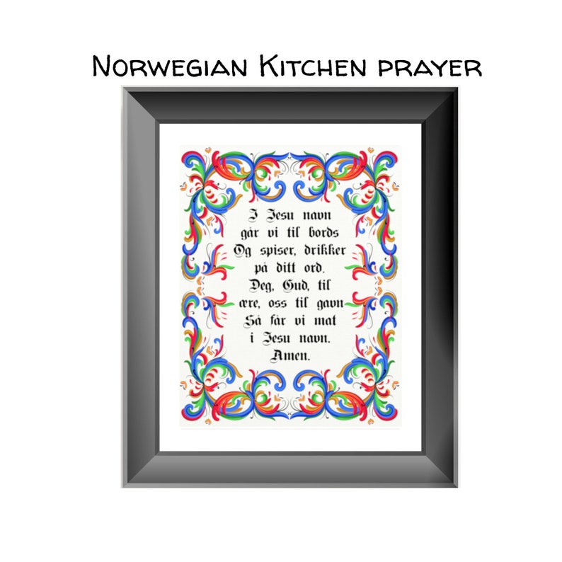 Norwegian Kitchen Prayer Printable Art - Etsy