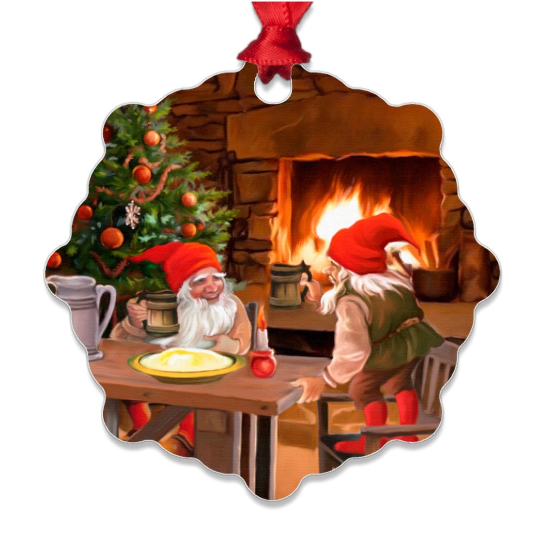 Julenissen God Jul Norwegian Christmas Ornament, Recycled Ornament - Etsy