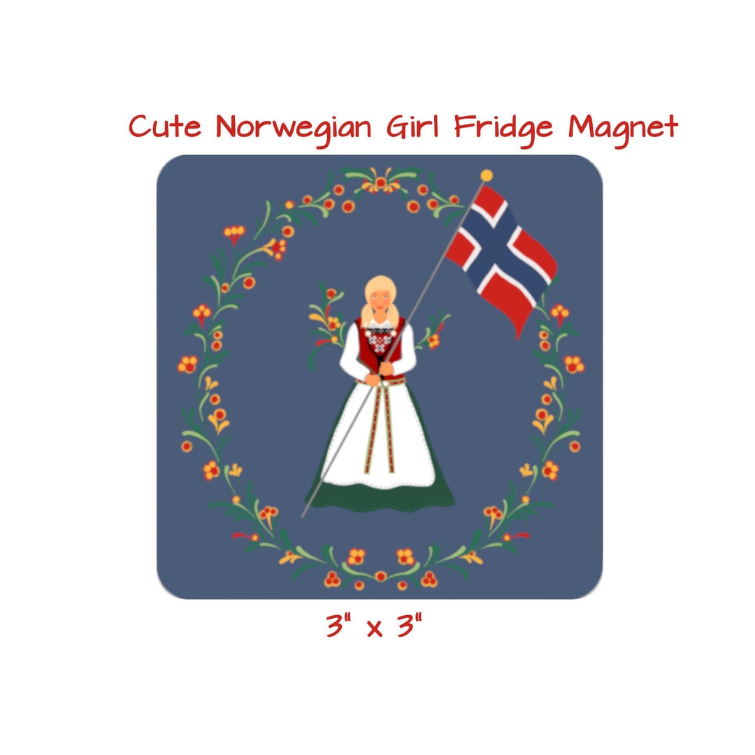 Norwegian Girl Fridge Magnet, Norway Bunad Magnet, Gift for Norwegians ...