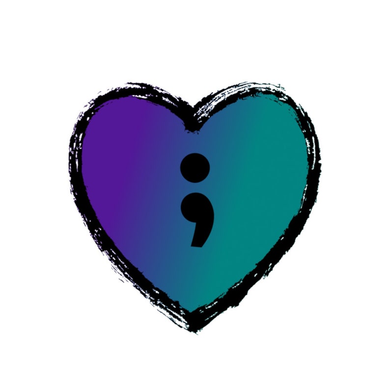 Semi Colon Heart Sticker Suicide Awareness Sticker Car | Etsy