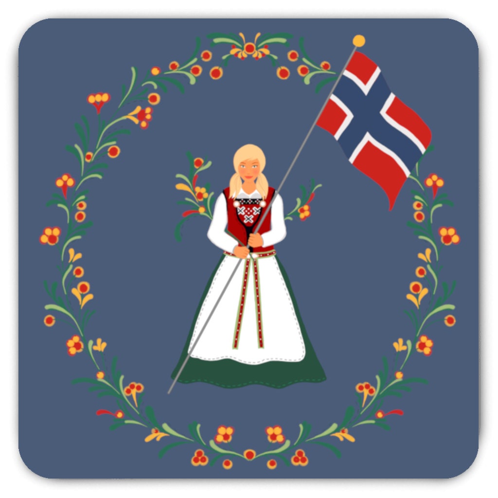 Norwegian Girl Fridge Magnet Norway Bunad Magnet Gift for | Etsy