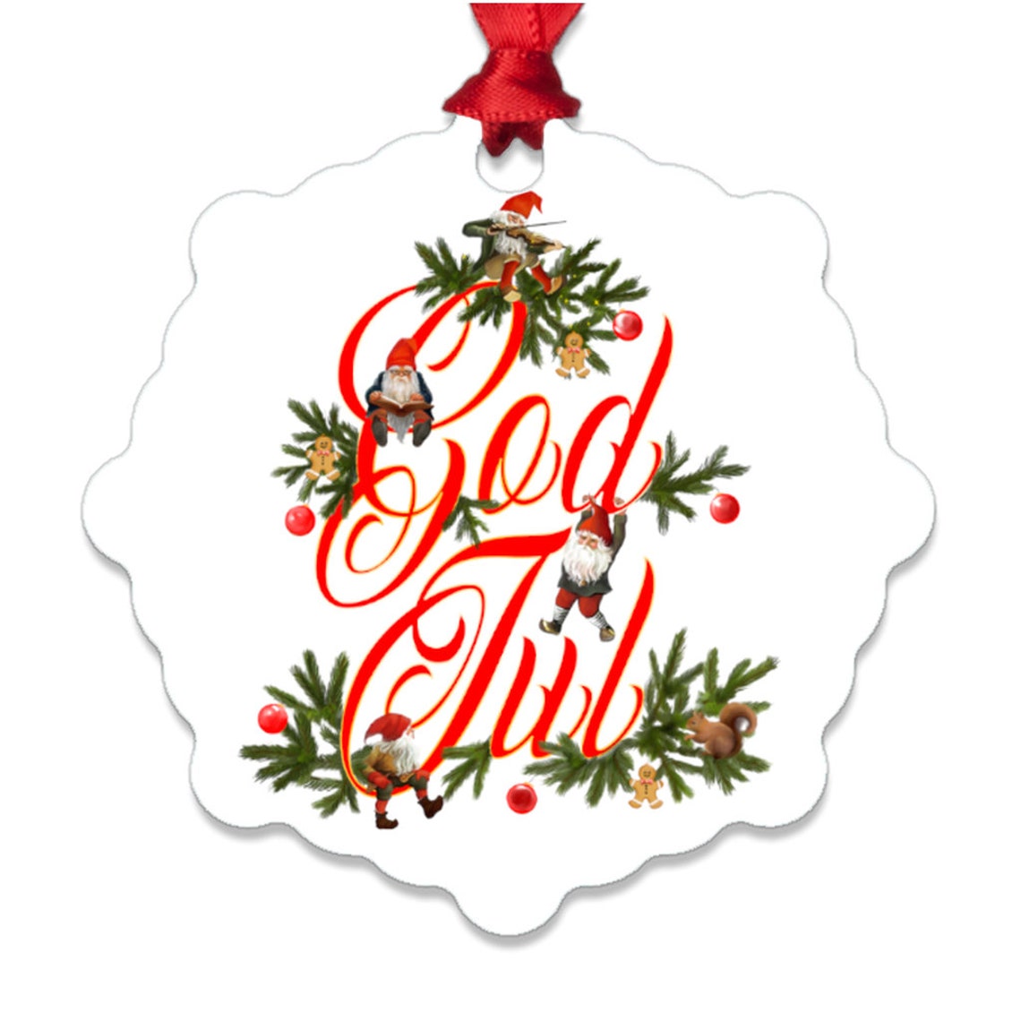 Julenissen God Jul Norwegian Christmas Ornament Recycled - Etsy