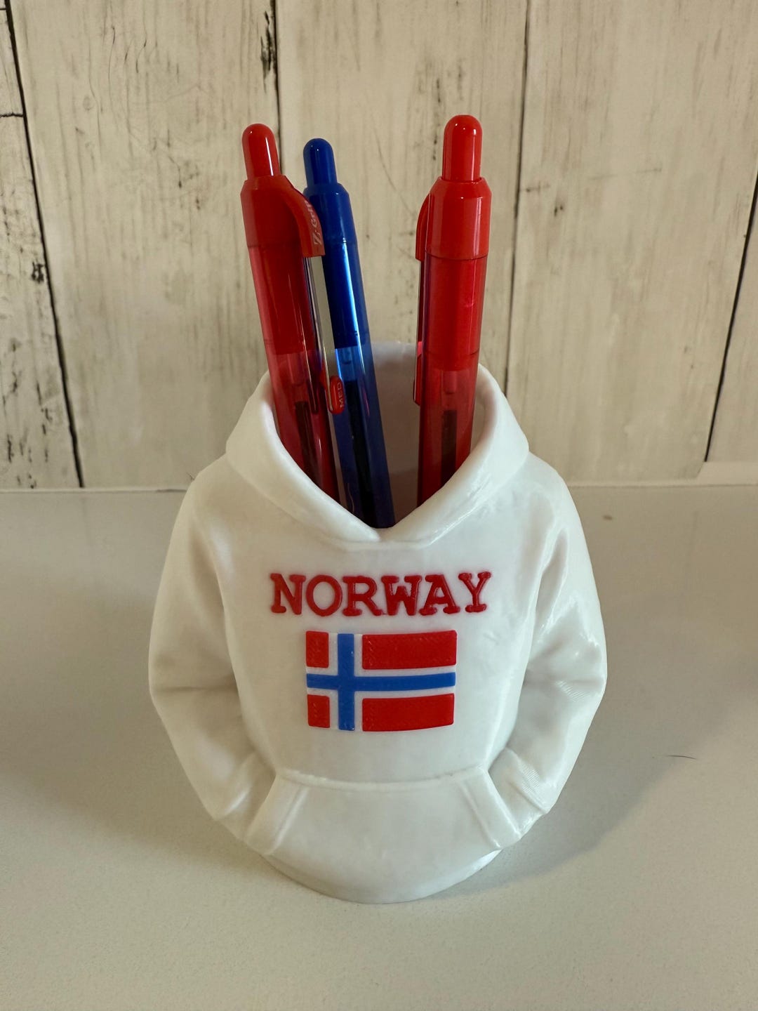 Norway Flag Pen Holder, Norwegian Flag - Etsy