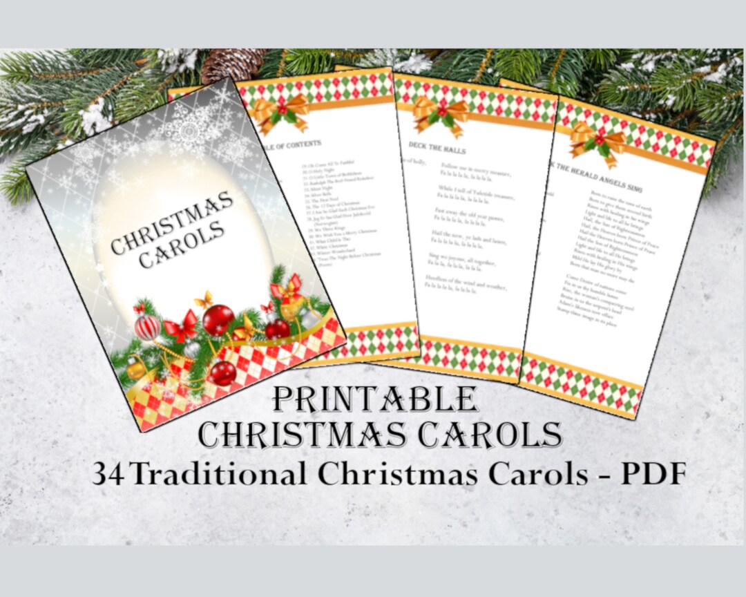 Christmas Carols Songbook Printable - Etsy