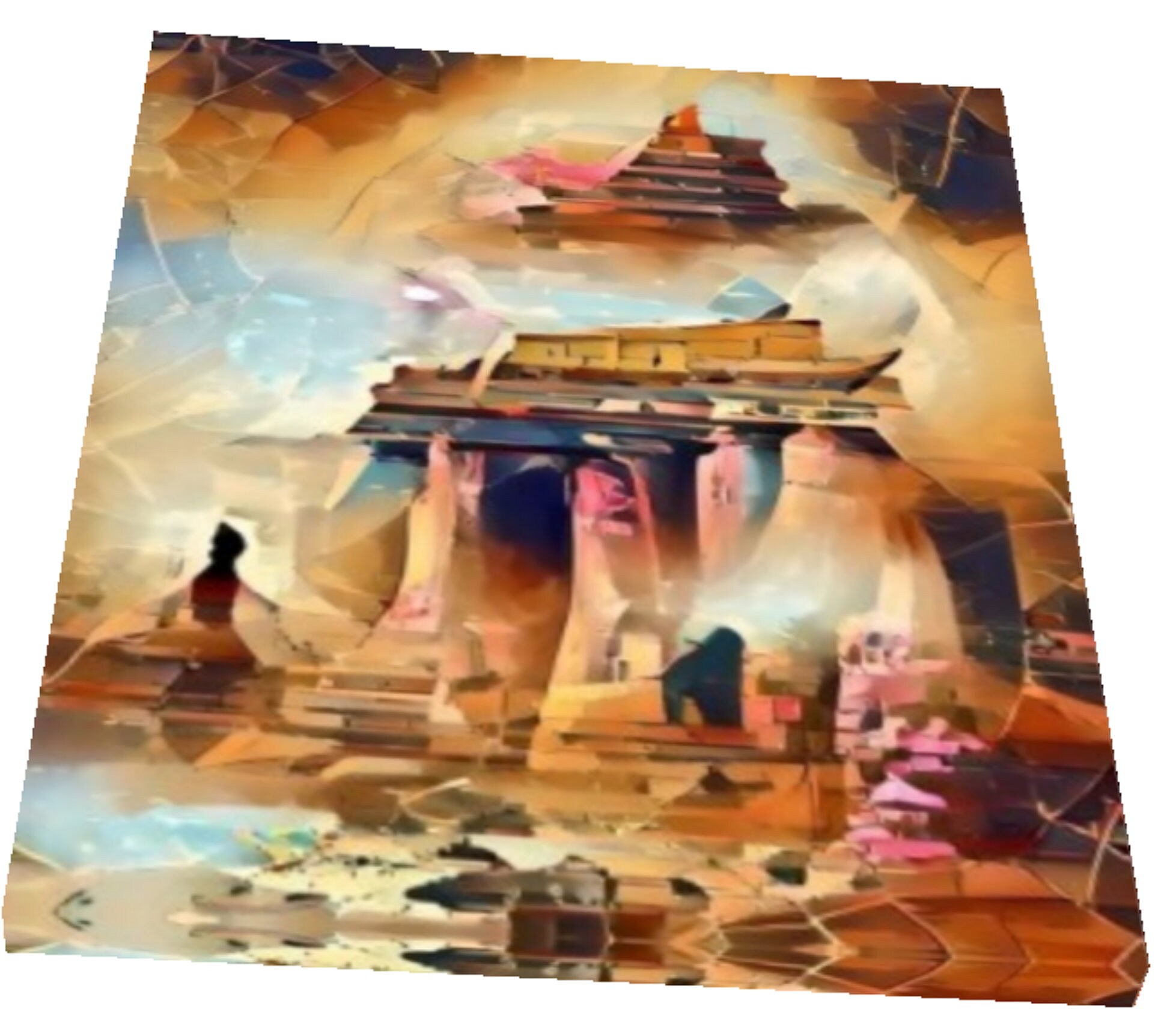 Transcending Dimensions: Ancient Pillars and Interdimensional Skies - Etsy