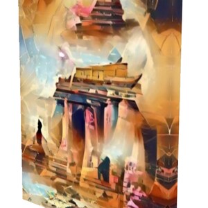 Transcending Dimensions: Ancient Pillars and Interdimensional Skies - Etsy