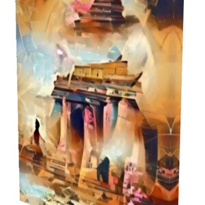 Transcending Dimensions: Ancient Pillars and Interdimensional Skies - Etsy
