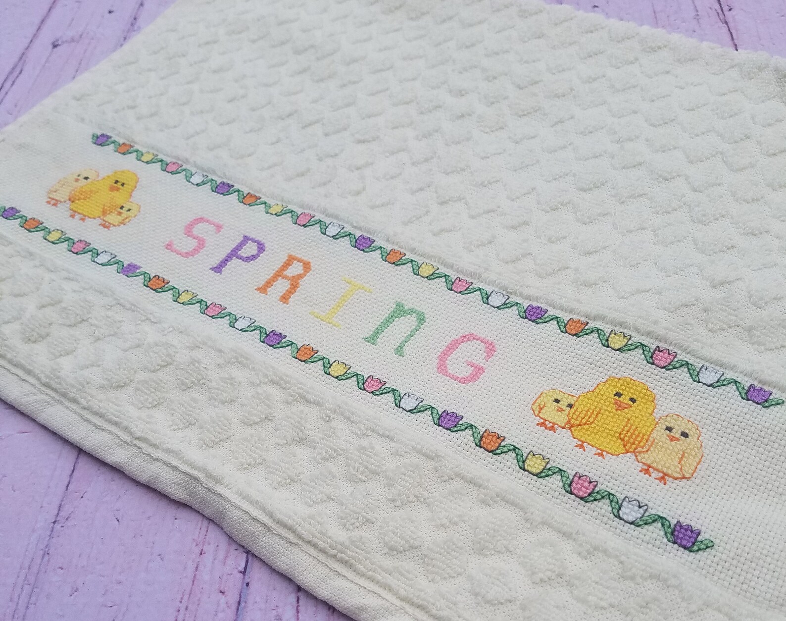 Spring Hand Towel Cross-stitch Pattern - PDF Download - Etsy