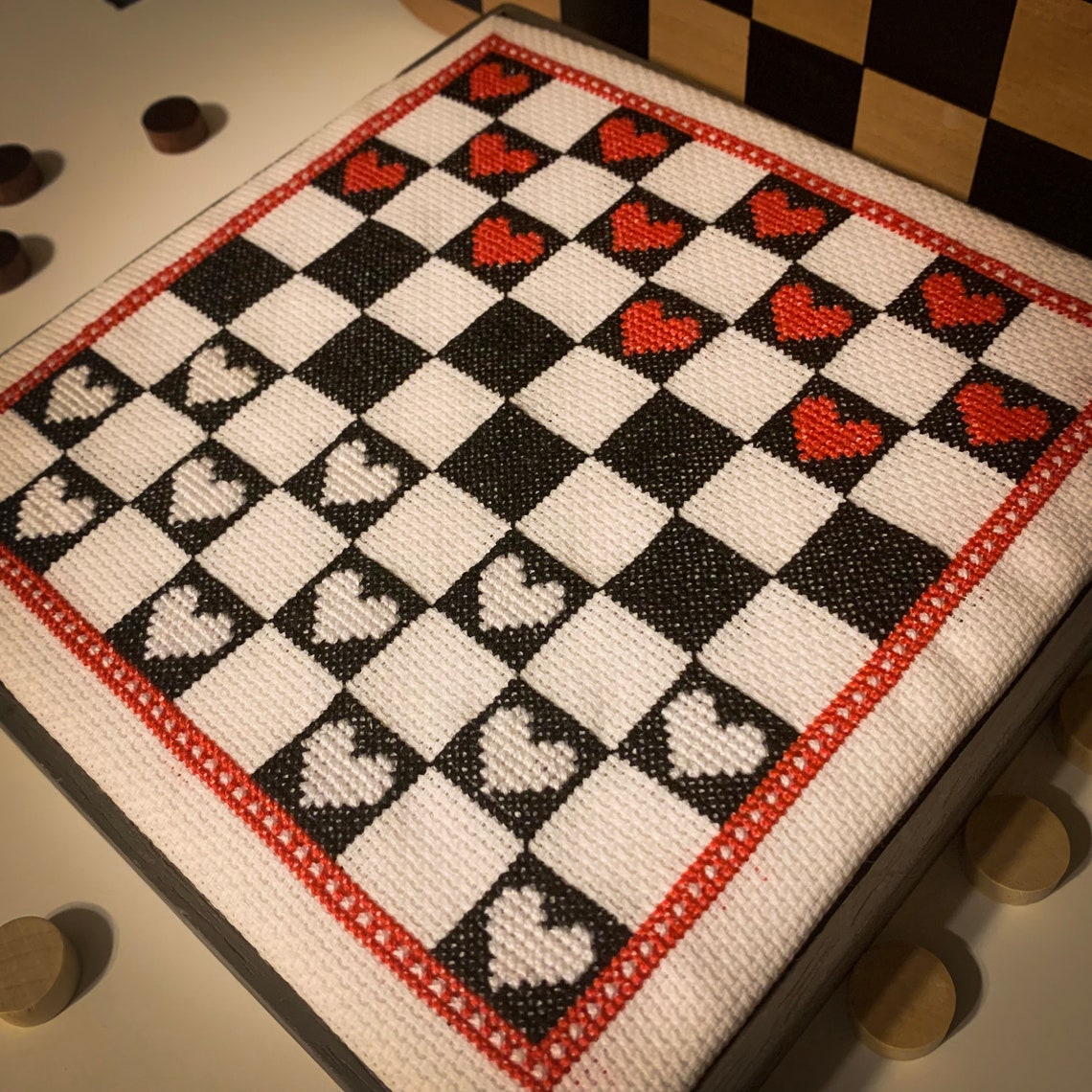 Heart Checkers Cross-stitch Pattern - PDF Download - Etsy
