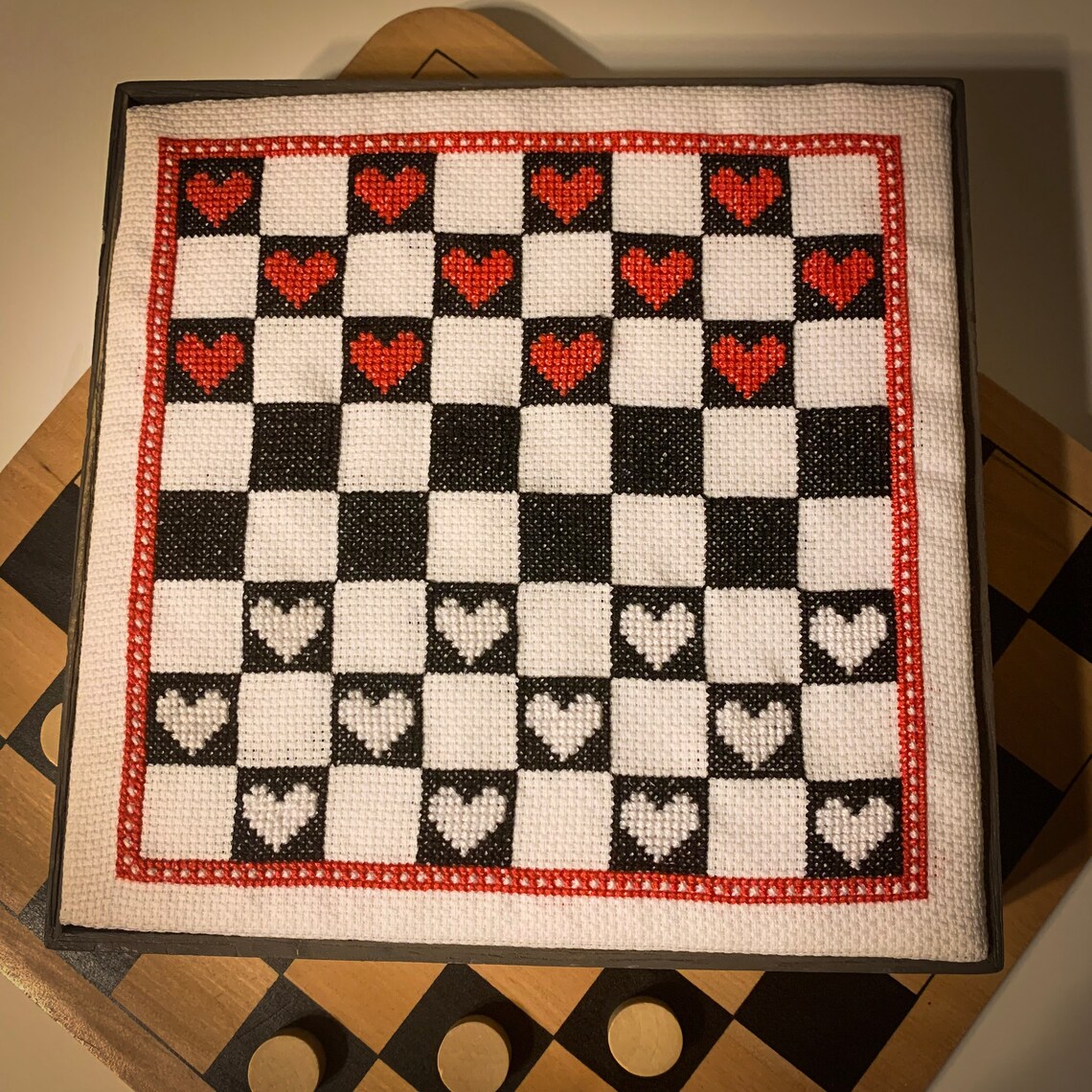 Heart Checkers Cross-stitch Pattern - PDF Download - Etsy