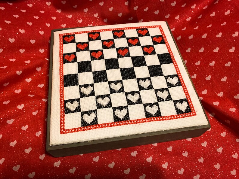Heart Checkers Cross-stitch Pattern - PDF Download - Etsy