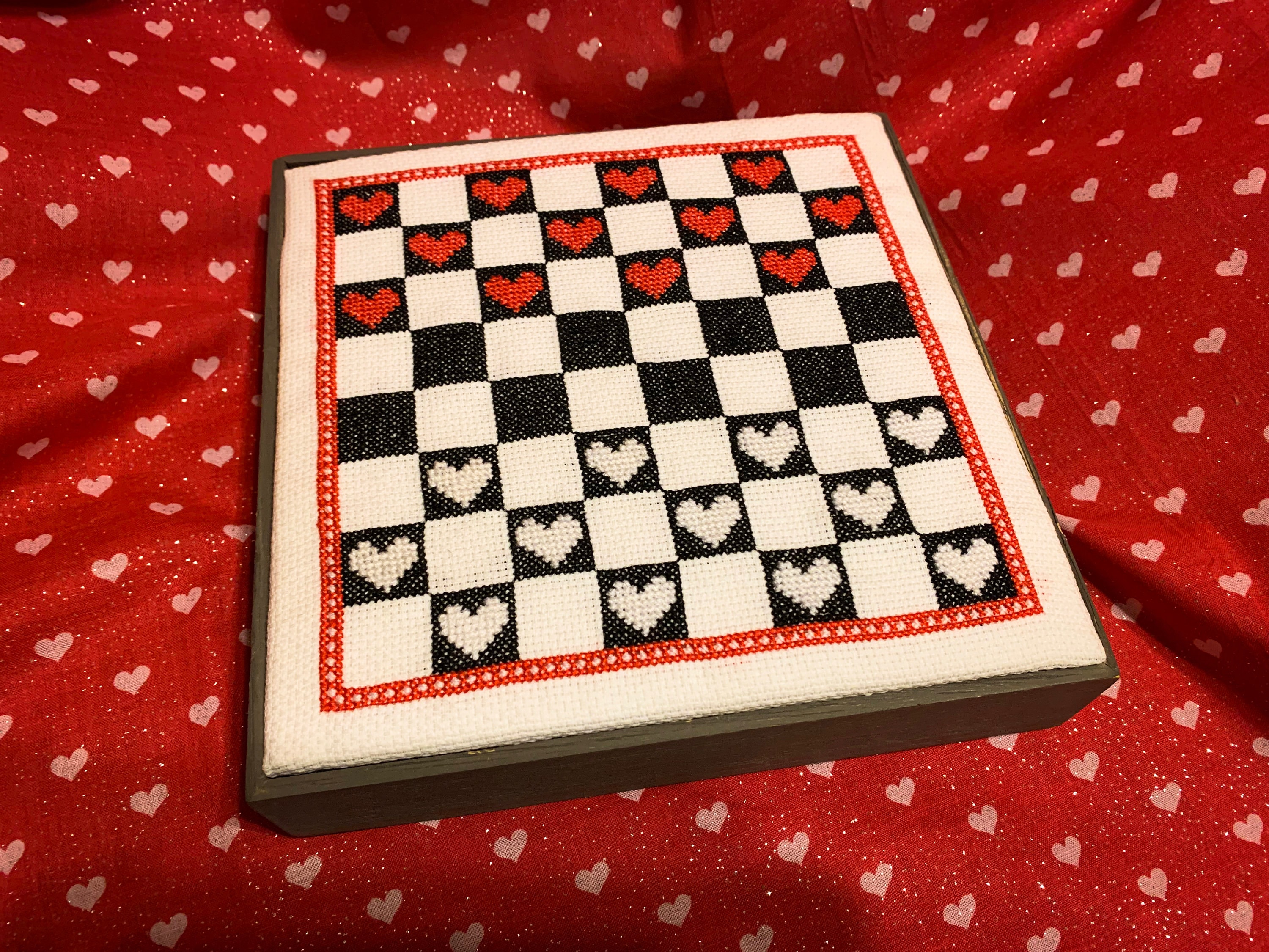 Heart Checkers Cross-stitch Pattern PDF Download - Etsy