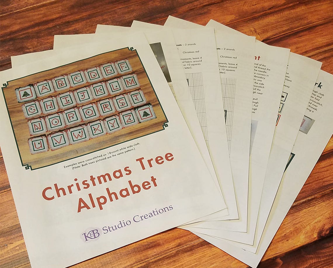 Christmas Tree Alphabet Cross-stitch Pattern - PDF Download - Etsy