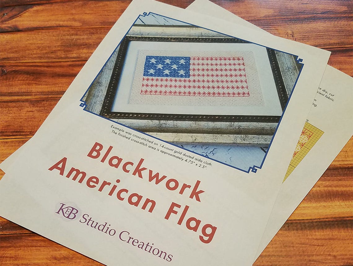 American Flag Blackwork Pattern PDF Download - Etsy