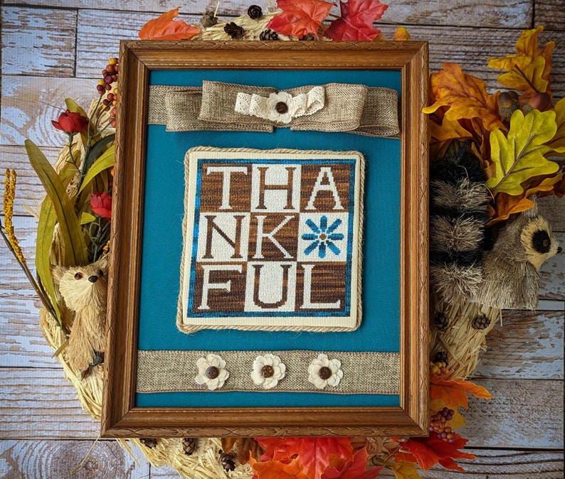 Thankful Square Cross-stitch Pattern PDF Download - Etsy