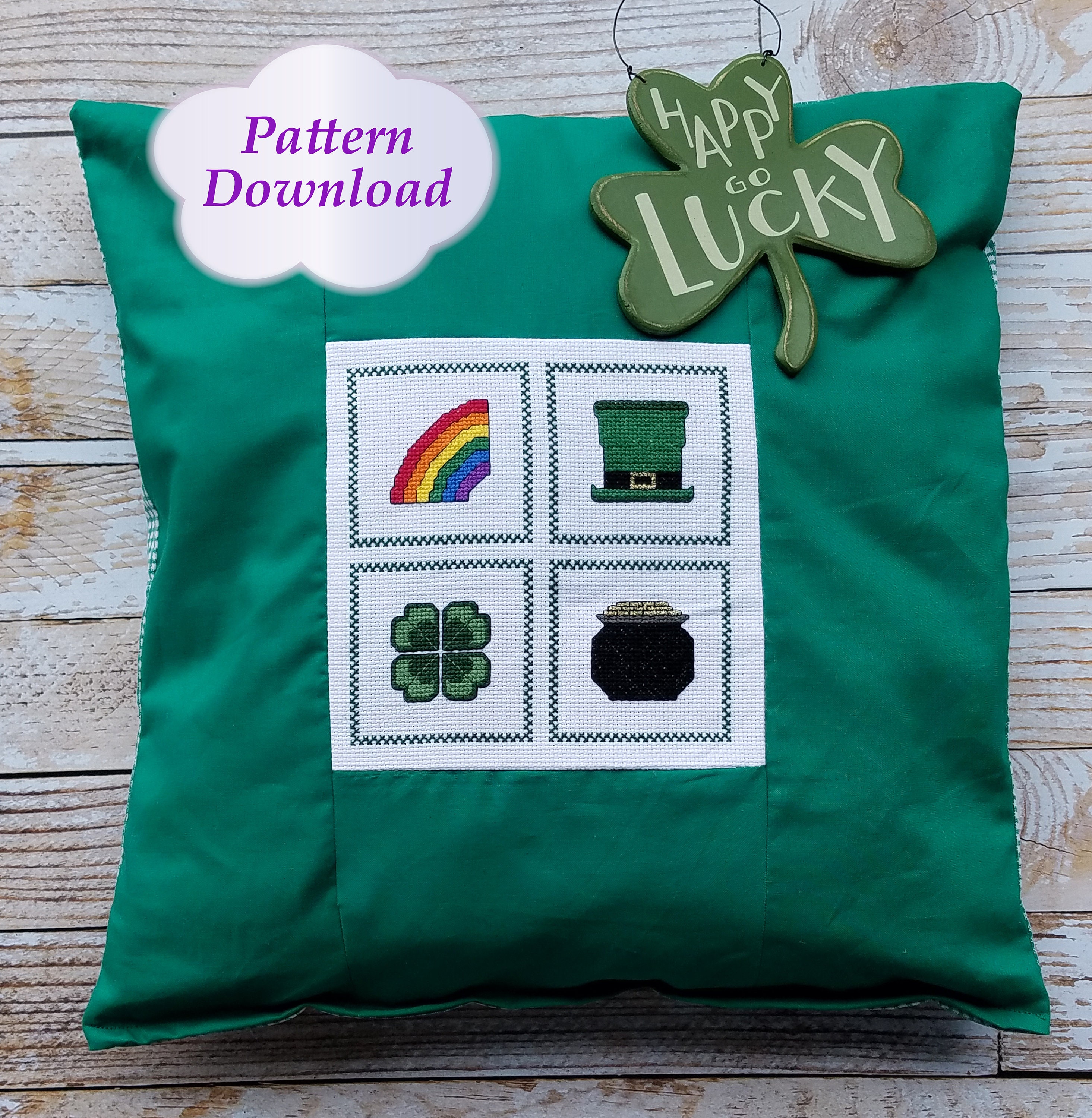 St. Patrick's Day Four Square - Rainbow, Leprechaun Hat, Shamrock, Pot ...
