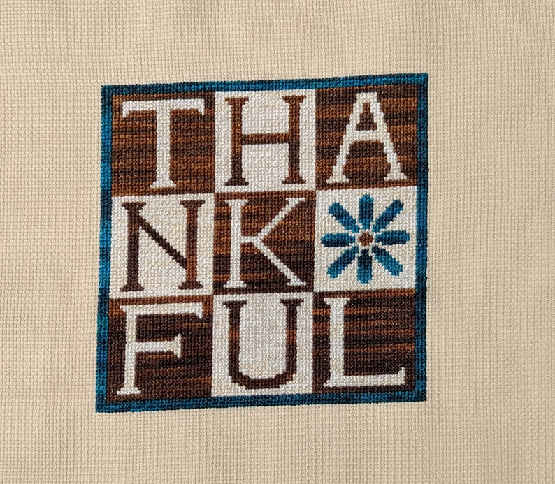 Thankful Square Cross-stitch Pattern PDF Download - Etsy