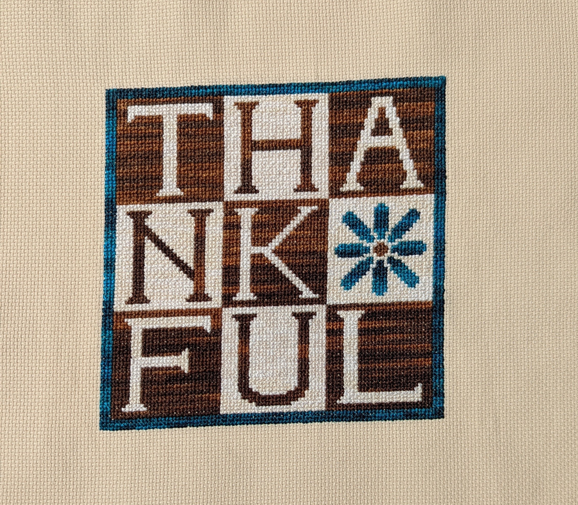 Thankful Square Cross-stitch Pattern PDF Download - Etsy