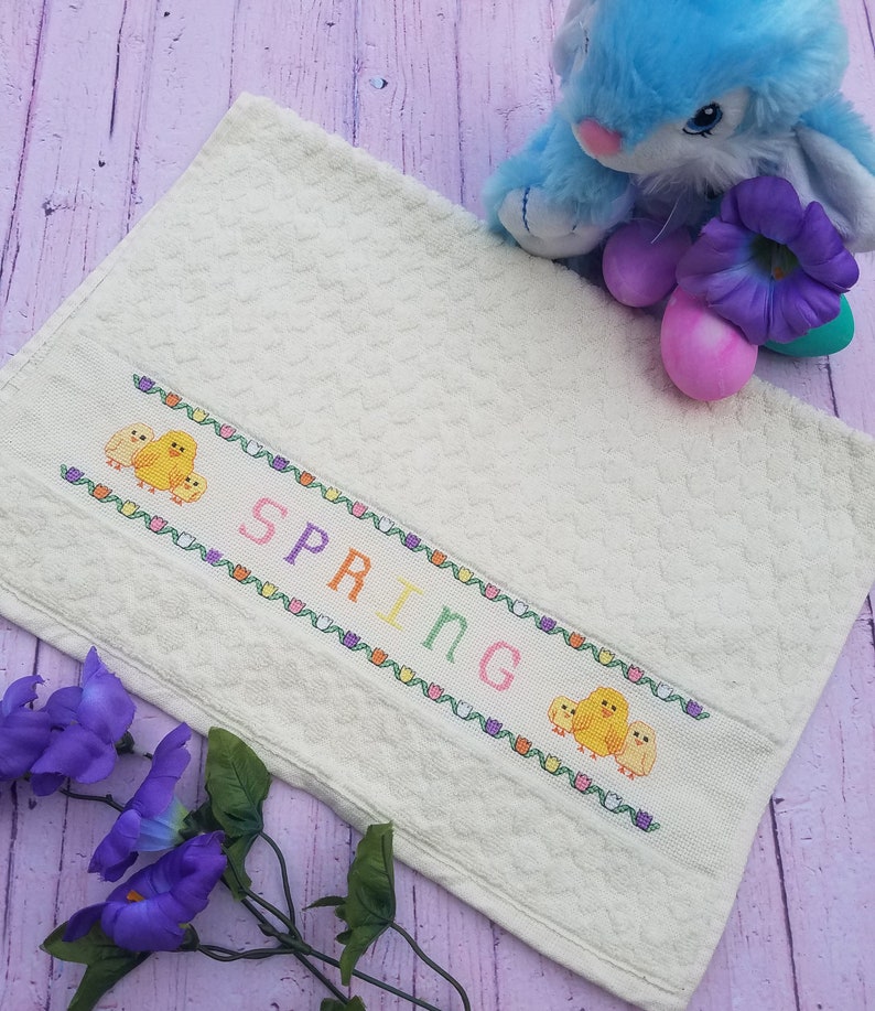 Spring Hand Towel Cross-stitch Pattern - PDF Download - Etsy