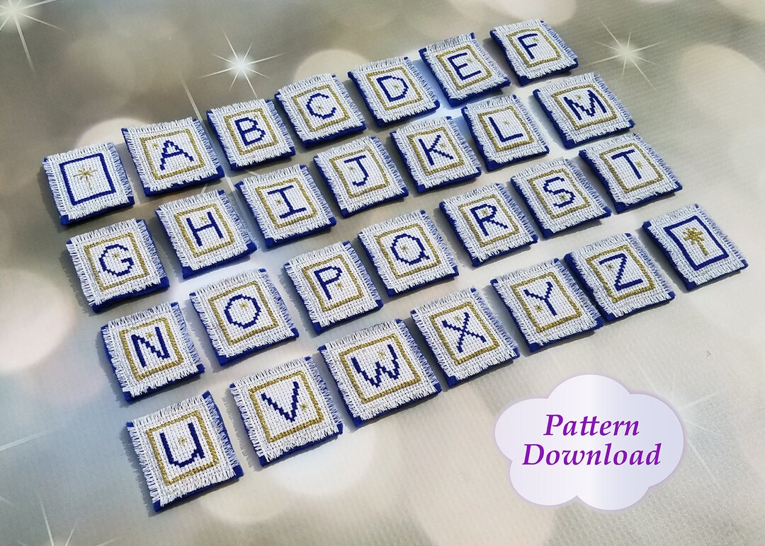 Christmas Star Alphabet and Star Icons Cross-stitch Pattern - PDF ...