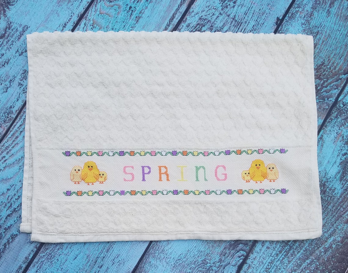 Spring Hand Towel Cross-stitch Pattern - PDF Download - Etsy