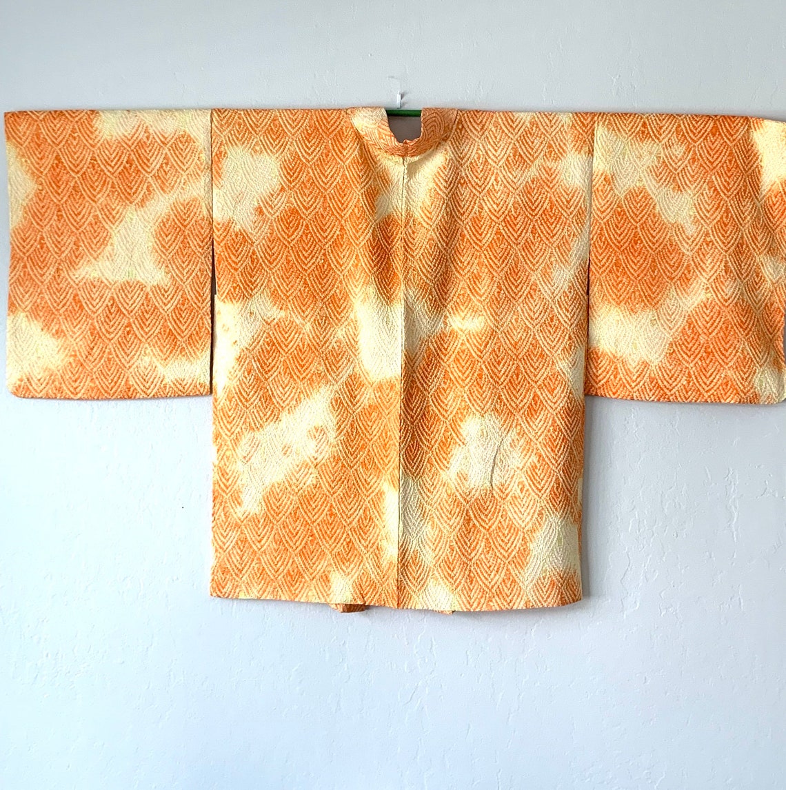 Haori: Orange, Yellow Kimono Jacket With Intricate Shibori - Etsy