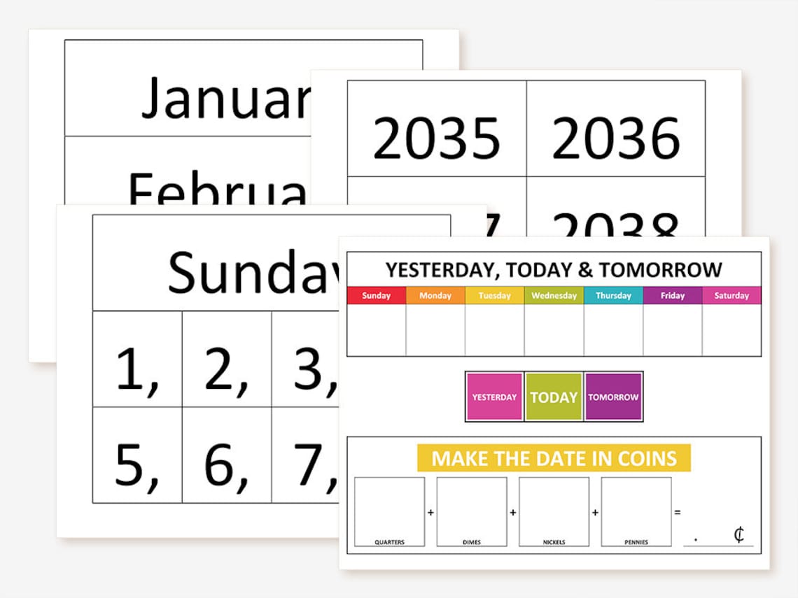 Printable Homeschool Calendar Wall Set | Etsy