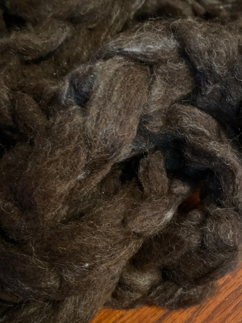 Natural Dark Shetland Wool Roving With Silk 7.5 Ounces - Etsy