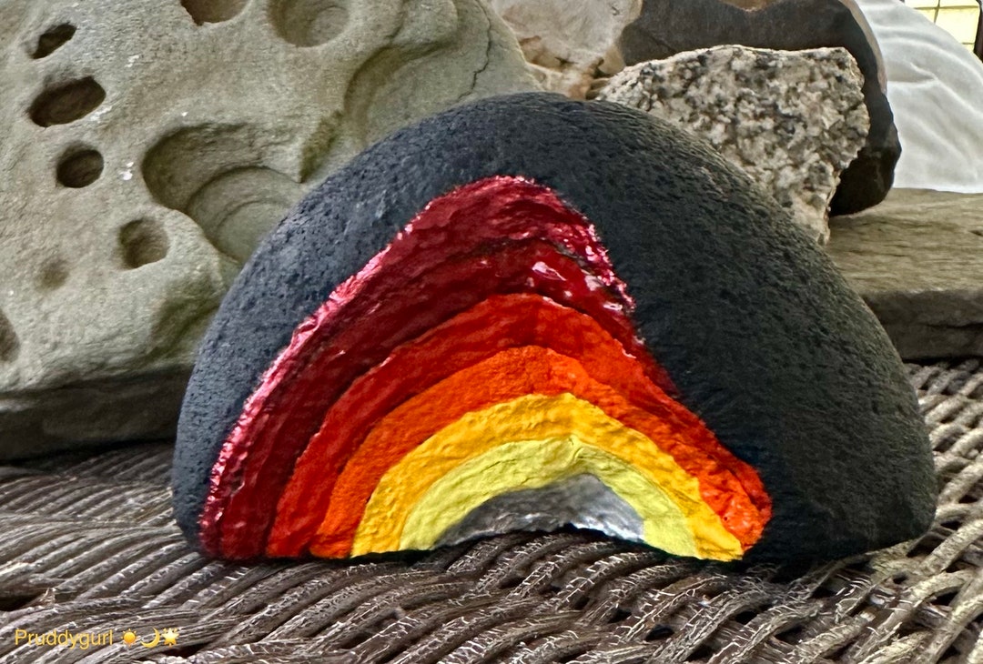 Rock Art- Molten Layer Rock & Glow in the Dark Rock (4.5” L X 2” H) - Etsy