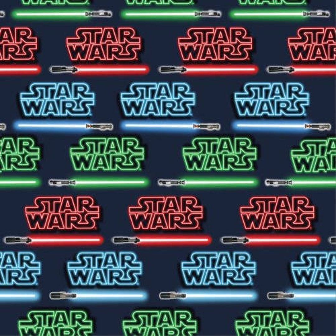 Star Wars Lightsabers Neon Fabric 100% Cotton by the Yard - Etsy
