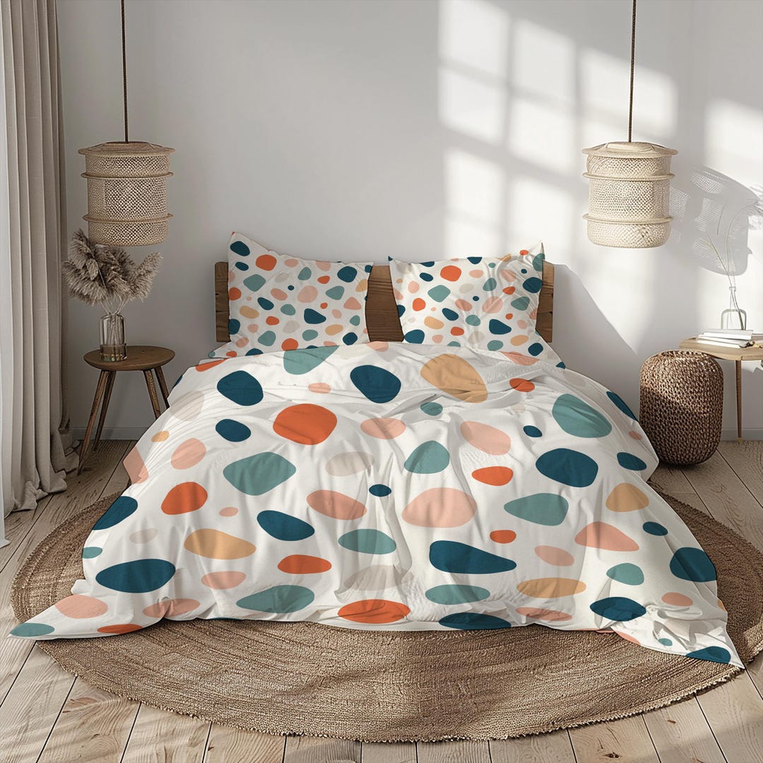Modern Dots Bedding Set, Abstract Comforter and Pillow Covers ...
