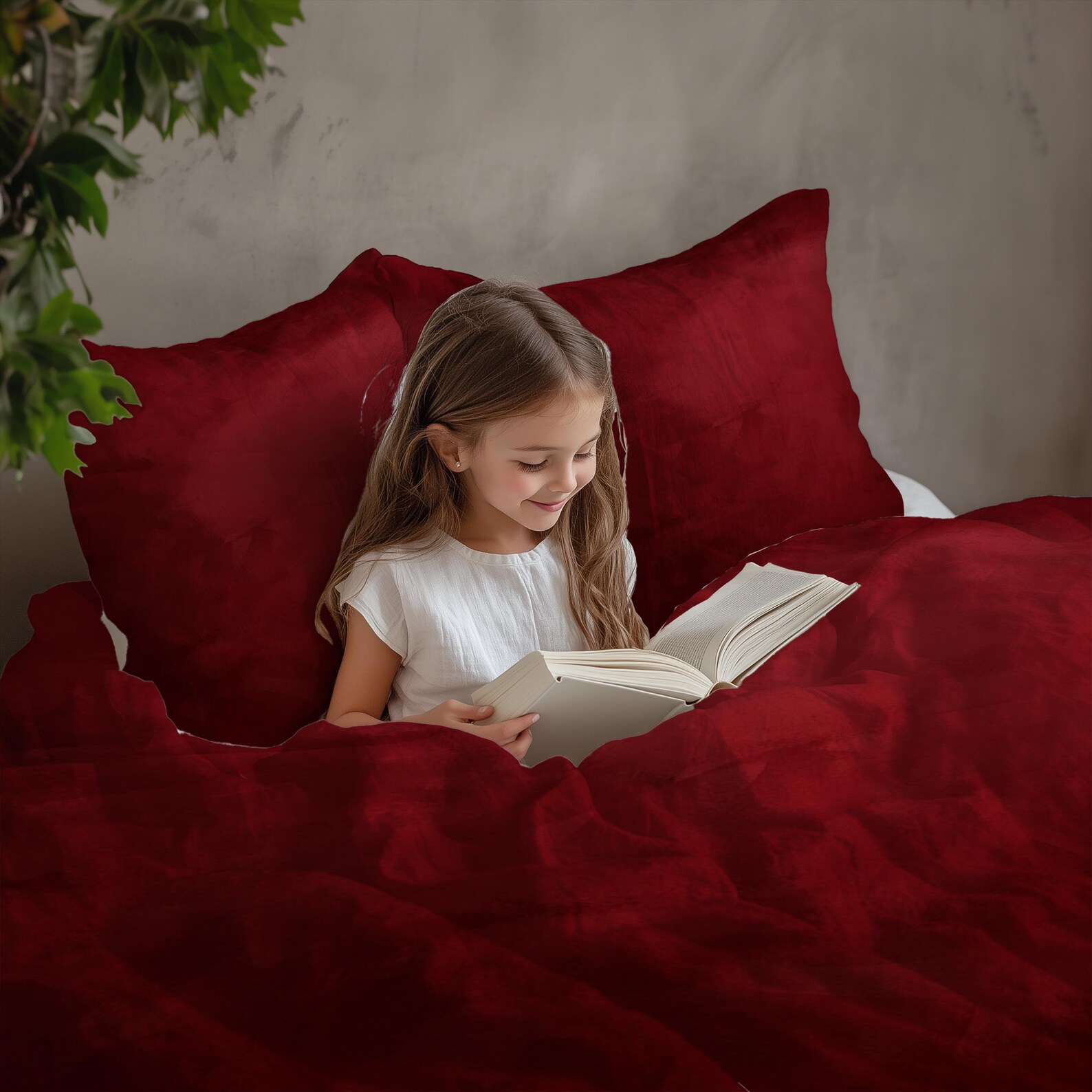 Solid Red Bedding Set With Duvet Cover and Pillowcases – Rich Crimson ...