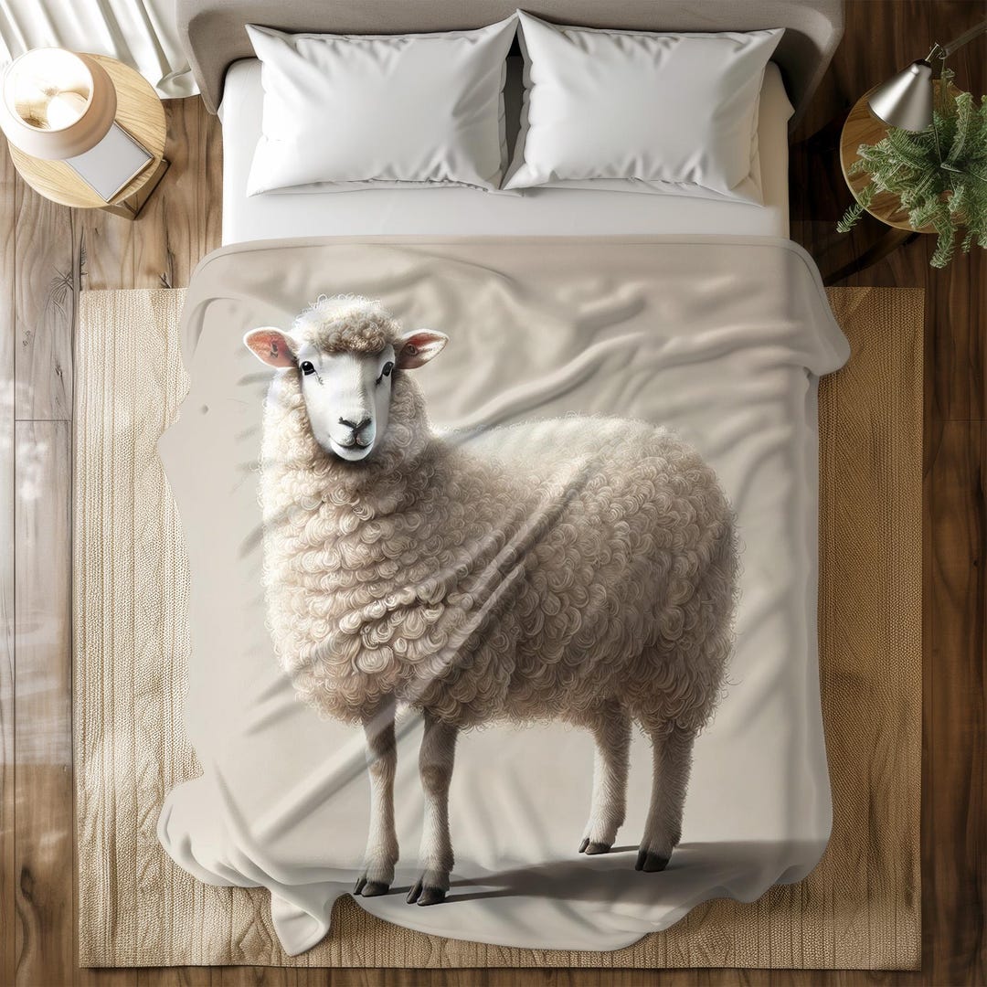 Elegant Sheep Throw Blanket– Farmhouse Style Cozy Blanket With ...