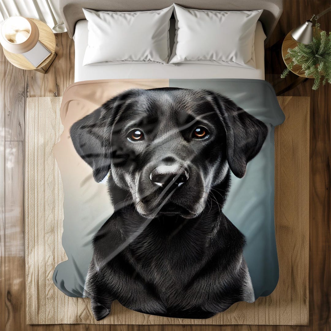 Black Labrador Throw Blanket – Warm Washable Fleece for Cozy Home Décor ...