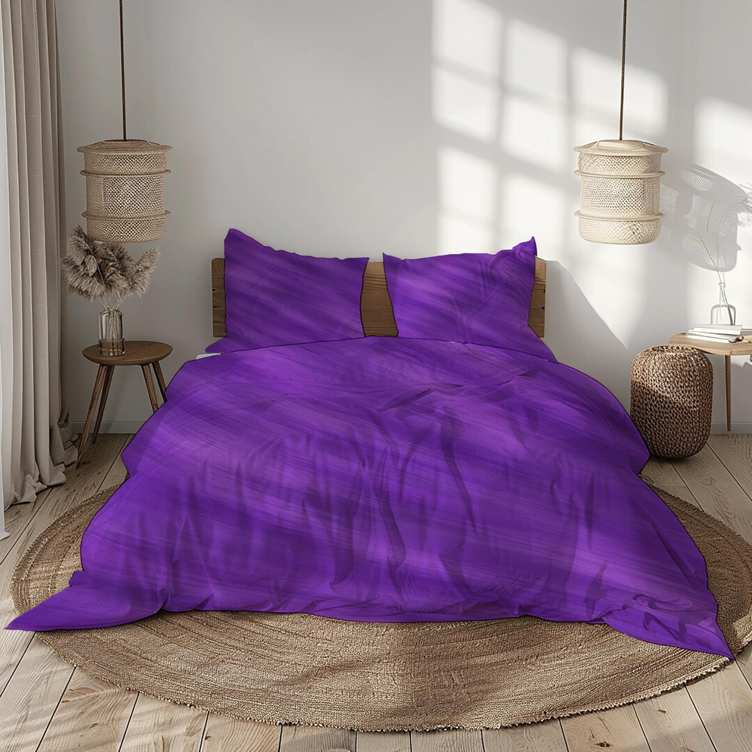 Purple Bedding Set – Plum Violet Amethyst Midnight Duvet Cover With ...