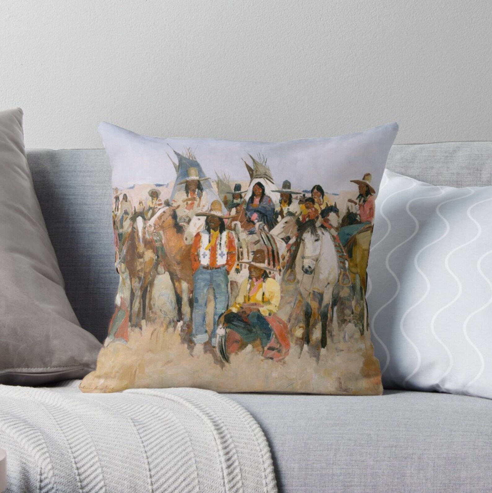 Jicarilla Apache Fiesta Pillow Laverne Nelson Black Art Cushion Cover ...