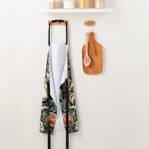 Wolf Apron With Floral Pattern, Unique Kitchen Apron for Cooking ...