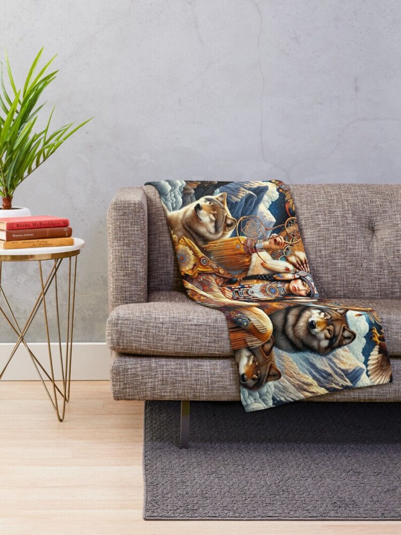 Native American Spirit Blanket - Soft and Warm Flannel Fleece Material ...