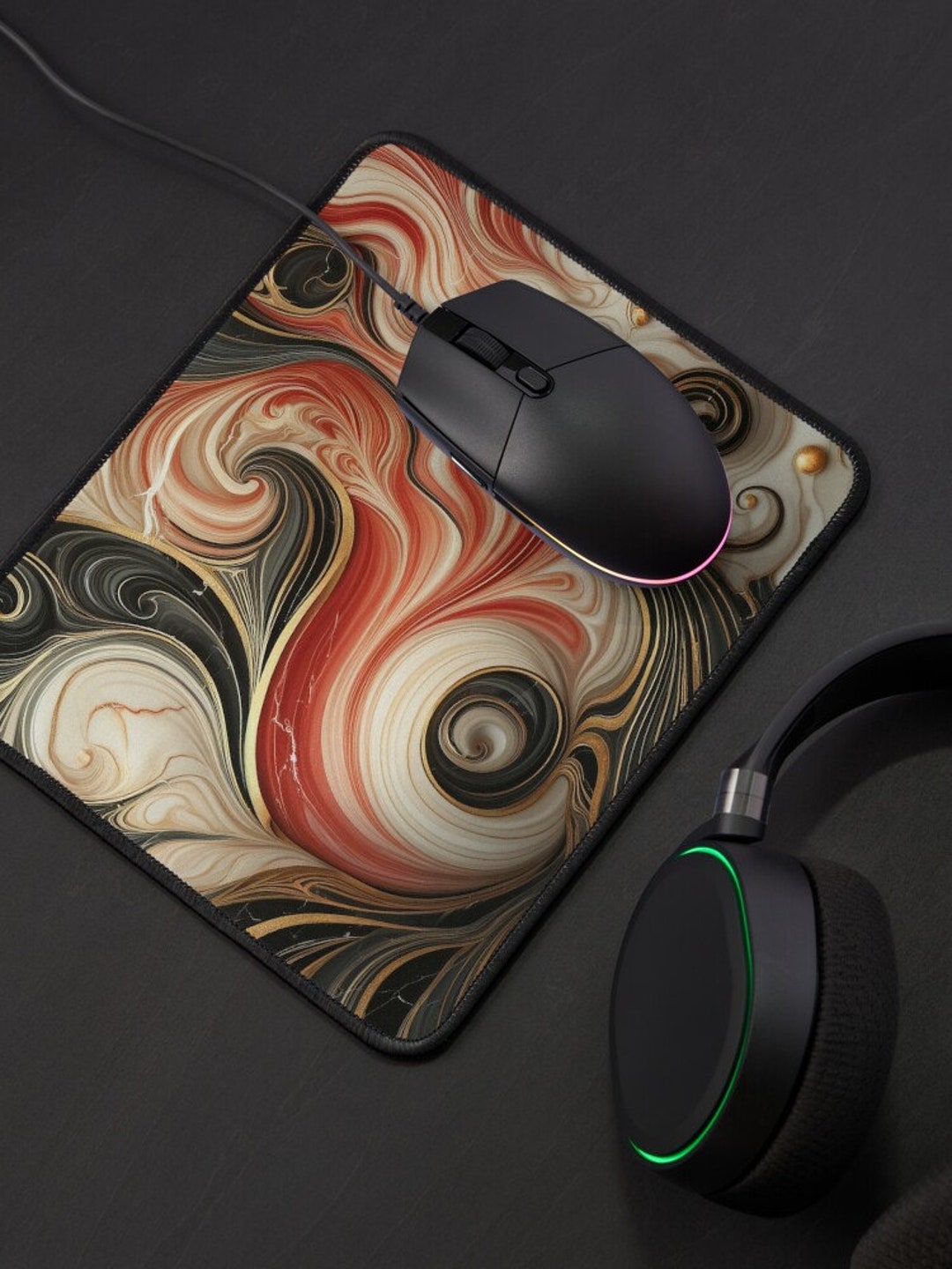 Stunning Marble Swirl Mouse Pad High-quality, Non-slip Desk Accessory ...