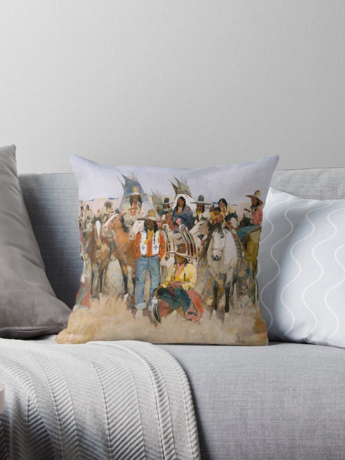 Jicarilla Apache Fiesta Pillow Laverne Nelson Black Art Cushion Cover ...