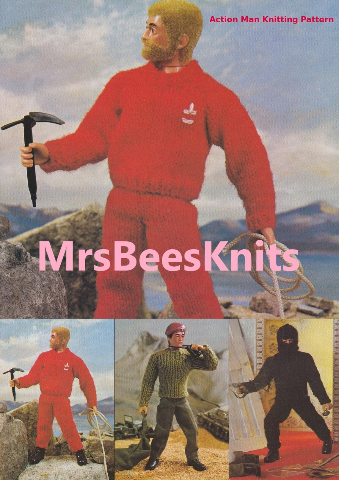 Vintage Action Man Knitting Patterns X2 PDF Fashion Doll DK & 4 Ply A4 ...