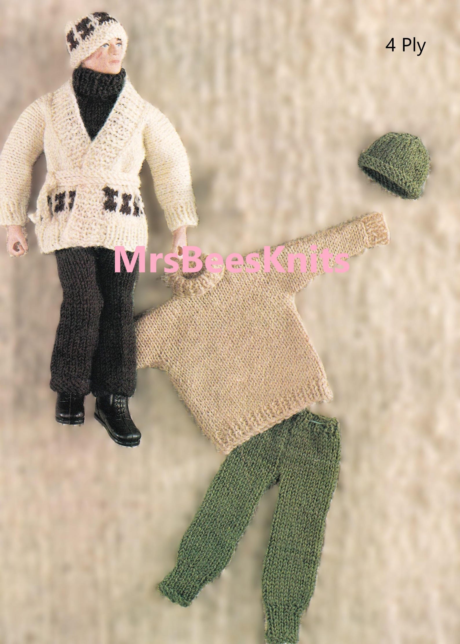 Vintage Action Man Knitting Patterns X2 PDF Fashion Doll DK & 4 Ply A4 ...