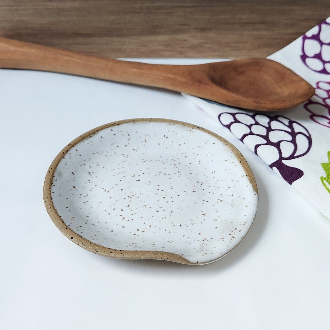 Handmade Pottery Spoon Rest Ceramic Spoon Plate in Brown and - Etsy
