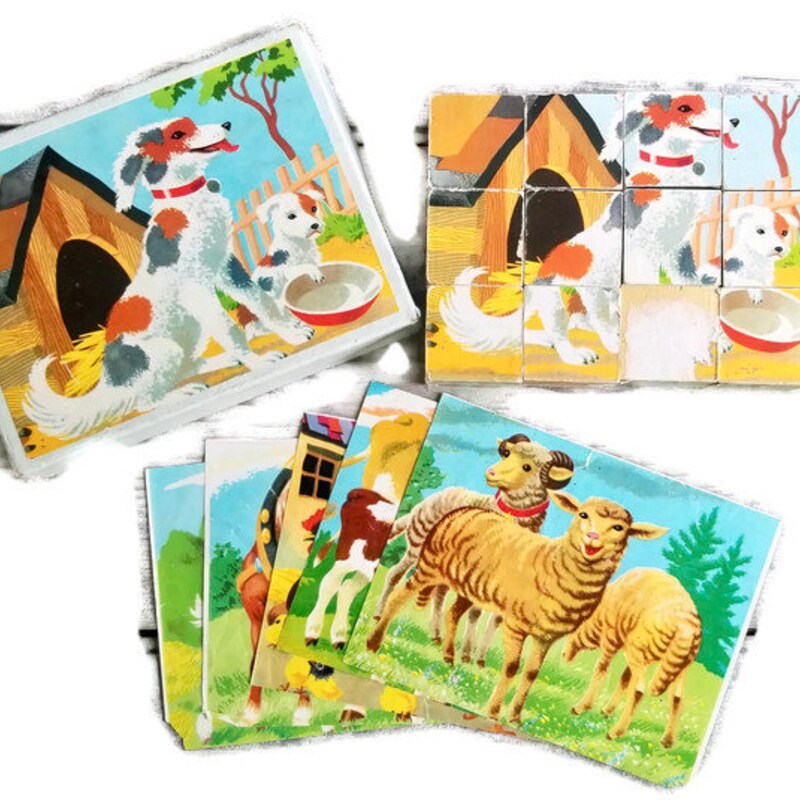 Wooden Farm Animal Blocks - Etsy