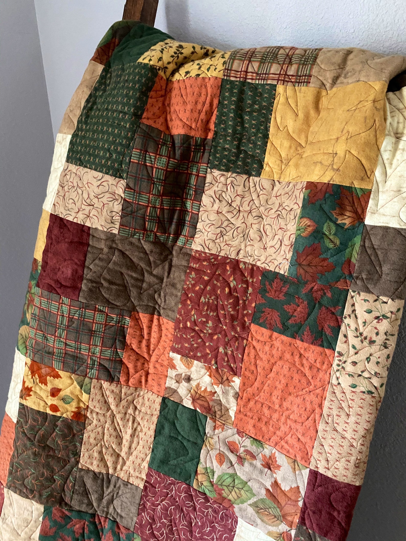 Flannel quilt throw Moda fabric | Etsy