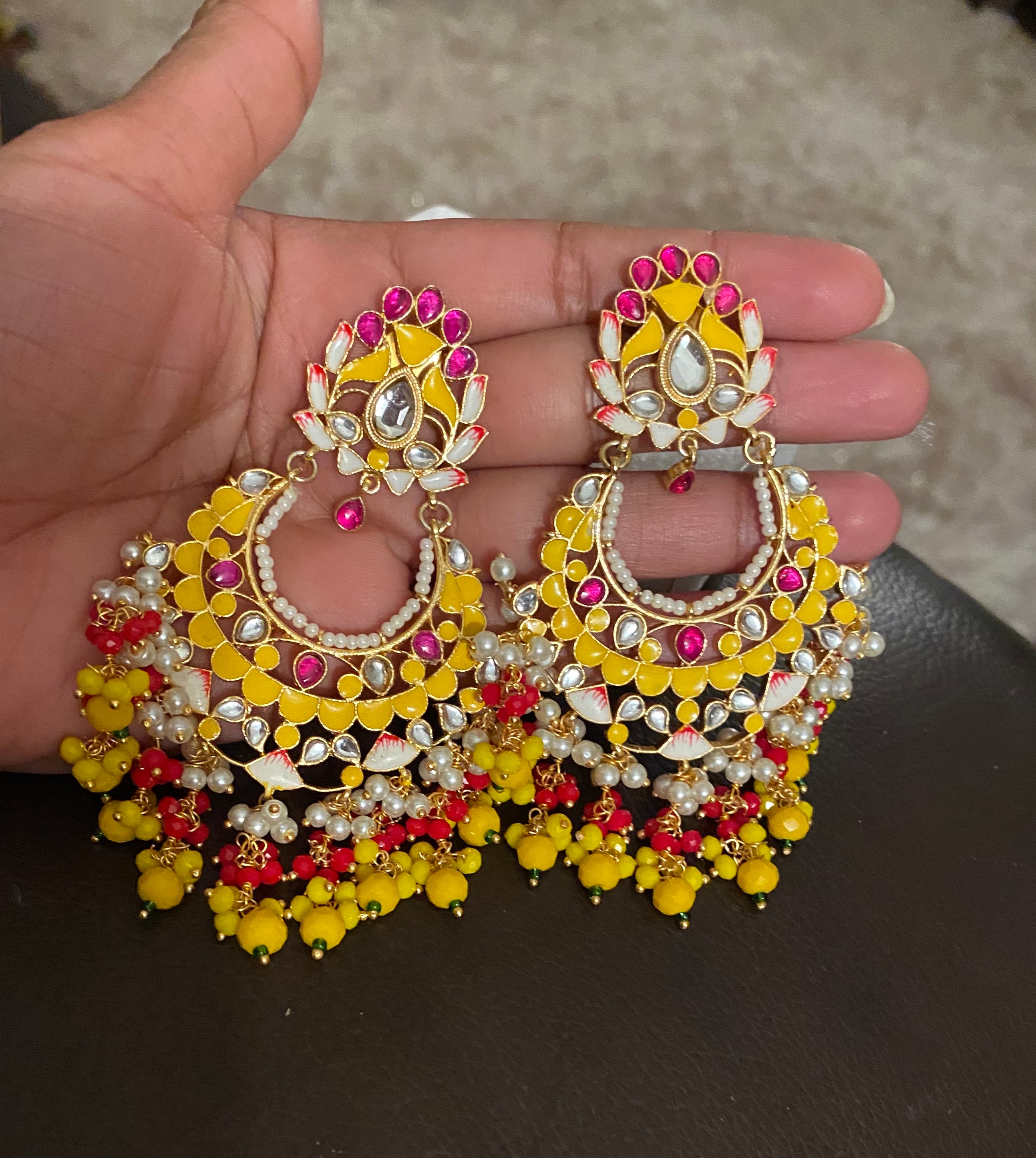Indian Jewelry Earrings, Bridal Collection, Haldi Jewelry, Kundan ...