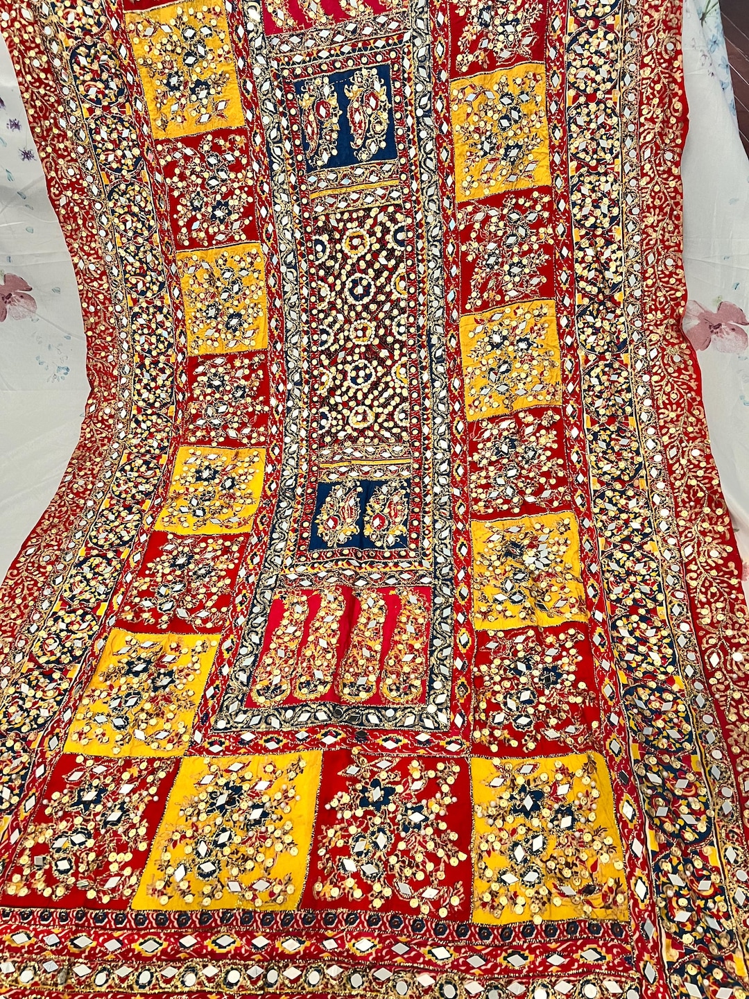 Mirror Work Dupatta,pakistani, Indian, Desi Dupatta, Glass Work Dupatta ...